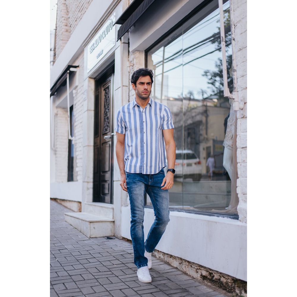 Calça Jeans Straight Staroup Azul Escuro - Outlet do Brás