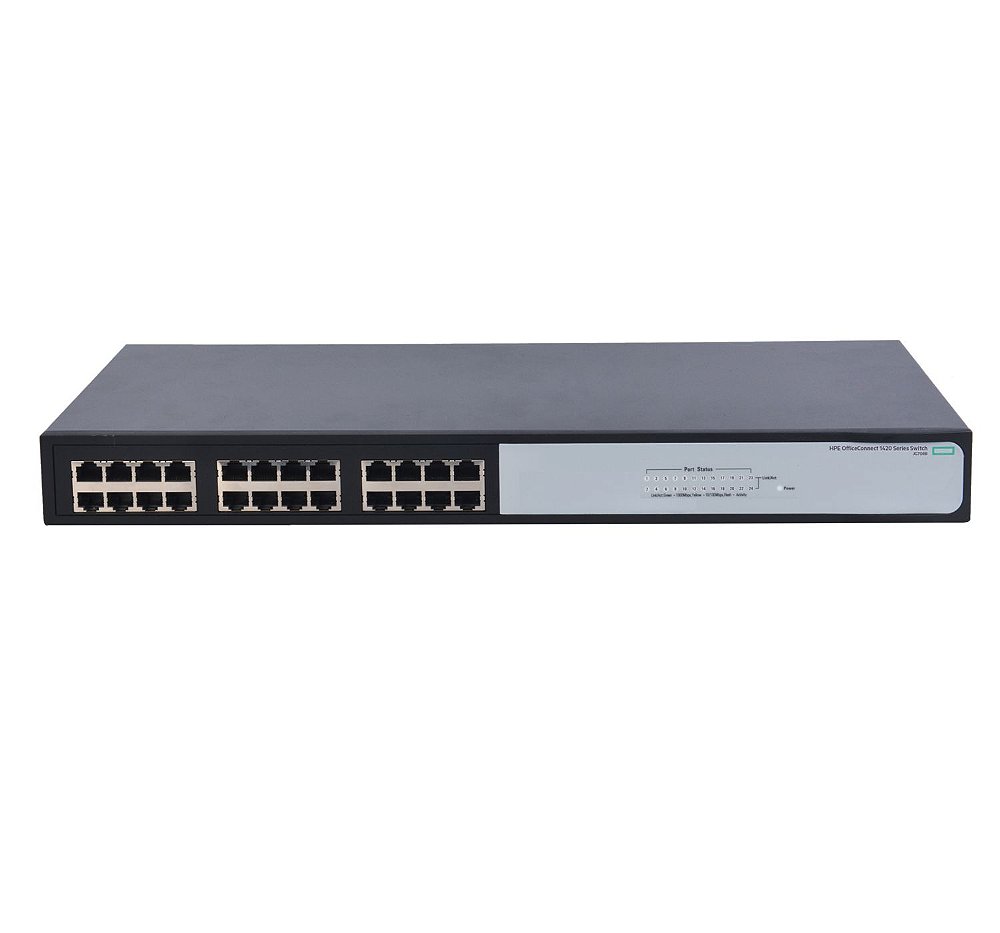 SWITCH HPE 1420-24G 24 PORTAS - JG708B - Ponto Digital Informática