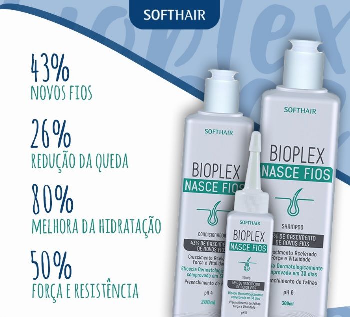 Kit Bioplex Nasce Fios - Combate a queda capilar - Loja Soft Hair