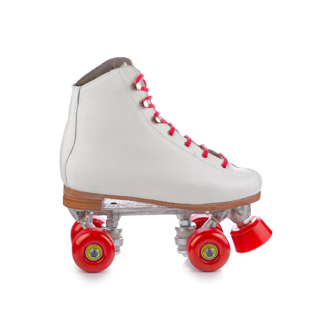 Patins Quad 4 Rodas Profissional Intermediário Branco c/ Rodas Colorid ...