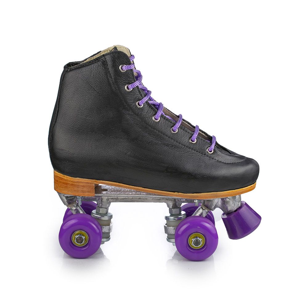 Patins Quad Profissional Básico 4 Rodas Preto c/ Rodas Gel Coloridas ...