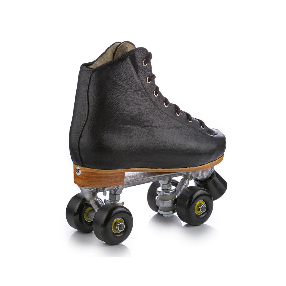 Patins Quad Profissional Básico 4 Rodas Preto c/ Rodas Gel Coloridas ...