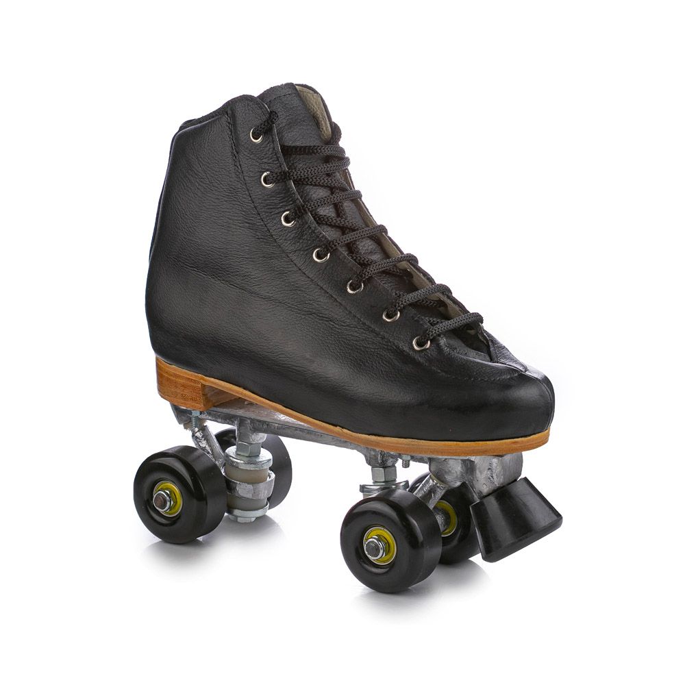 Patins Quad Profissional Básico, 4 Rodas, Clássico Preto Com Rodas Col ...