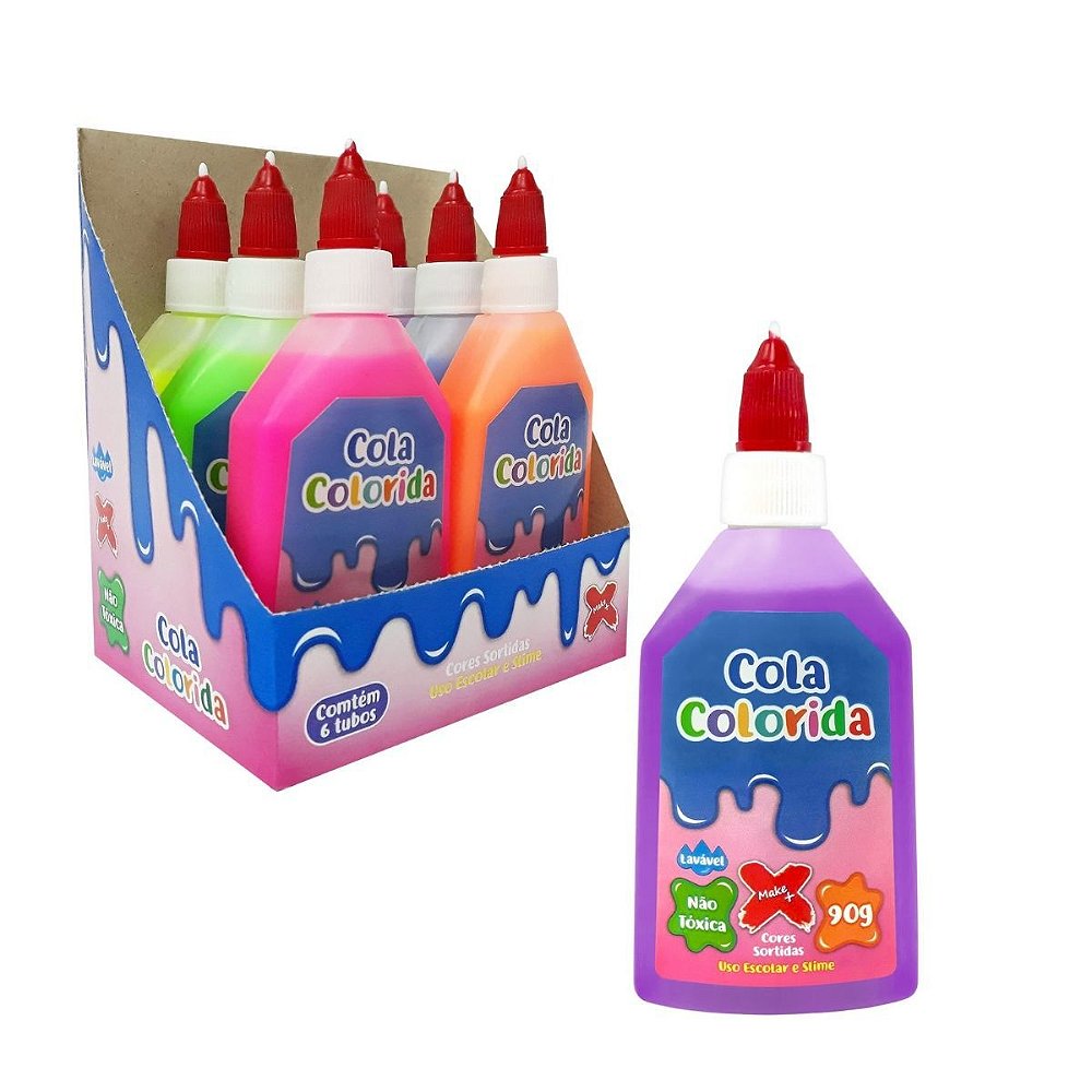 Cola Colorida Escolar/Slime Roxa - Make+ - Lojas França