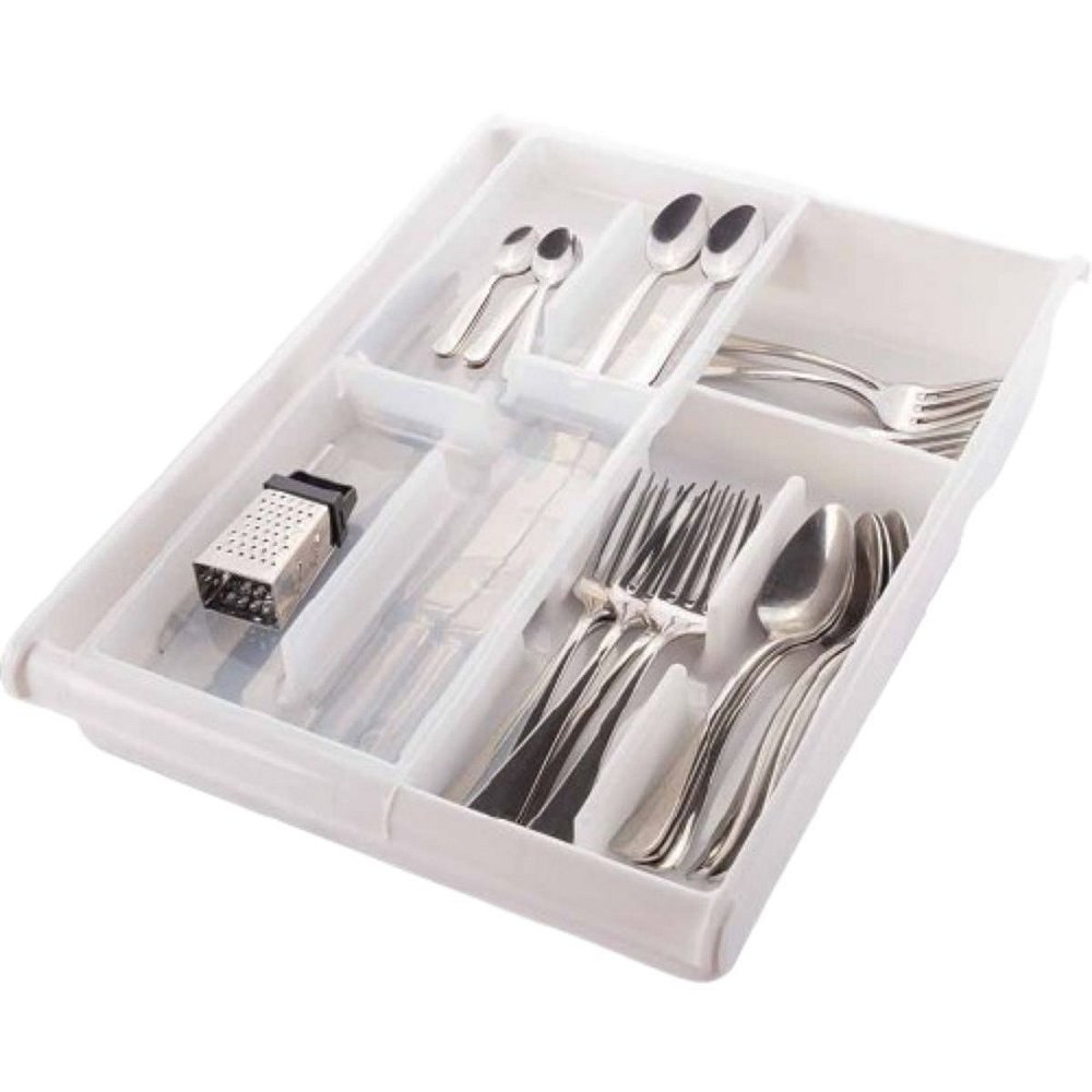 Porta Talheres de Plástico com Gaveta e Tampa - Plasútil 268 - Lojas França