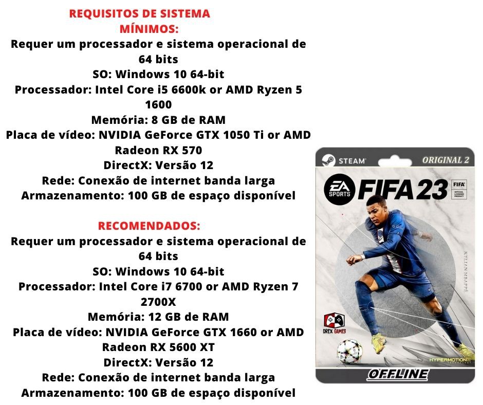 Fifa 23 Pc Origin / Steam Offline - Loja DrexGames - A sua Loja De Games
