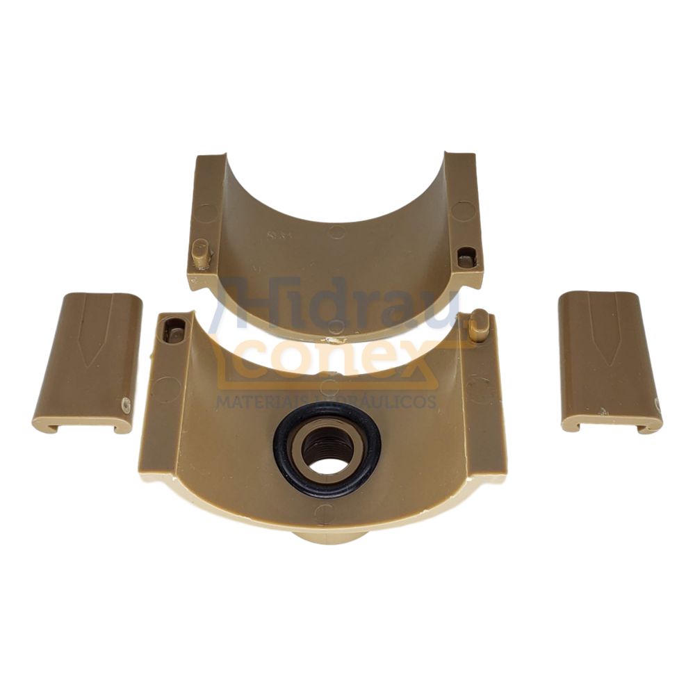Colar Tomada PVC com Travas DE 50mm x 1/2 Polegada - Hidrauconex