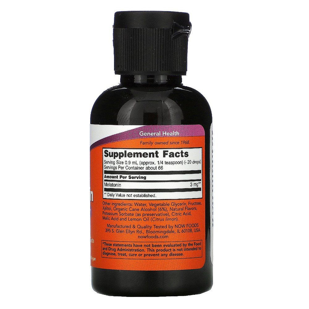 Melatonina Líquida Now Foods - 59 ml - F4 SUPLEMENTOS