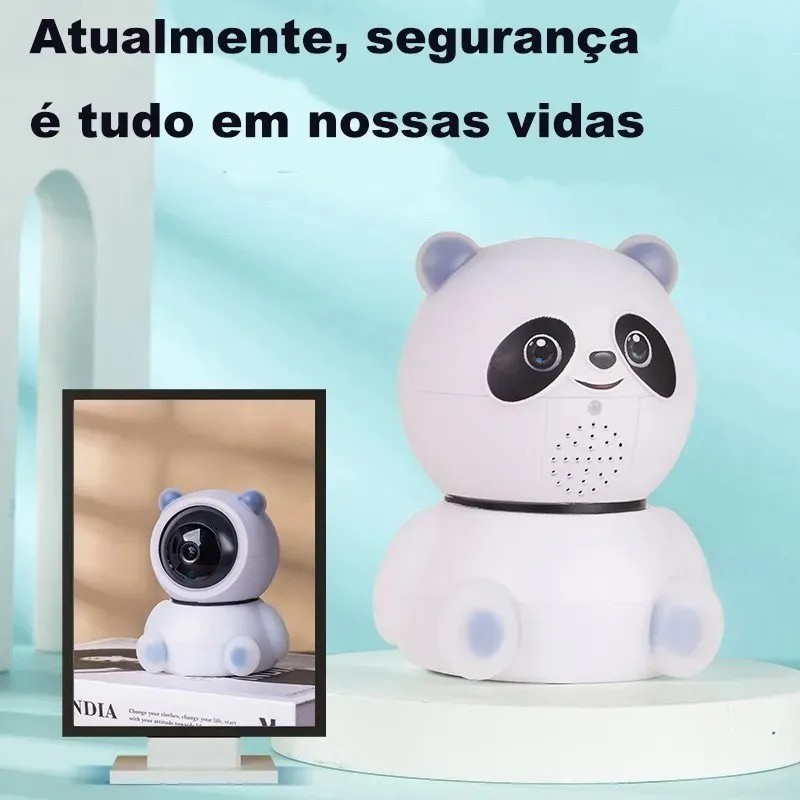 Camera Espiã Wifi 360 Inteligente Urso Panda Com Audio Ip - MB UTILIDADES