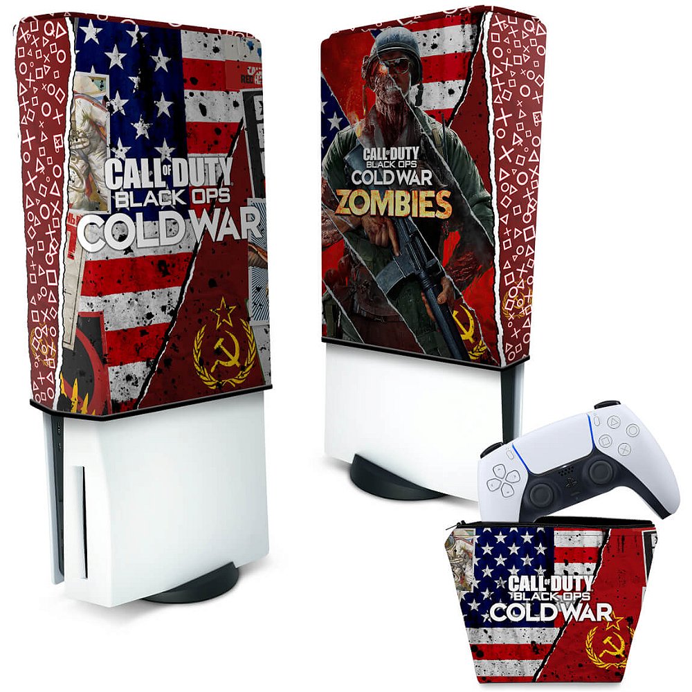 KIT Capa PS5 e Case Controle - Call Of Duty Cold War - Pop Arte Skins