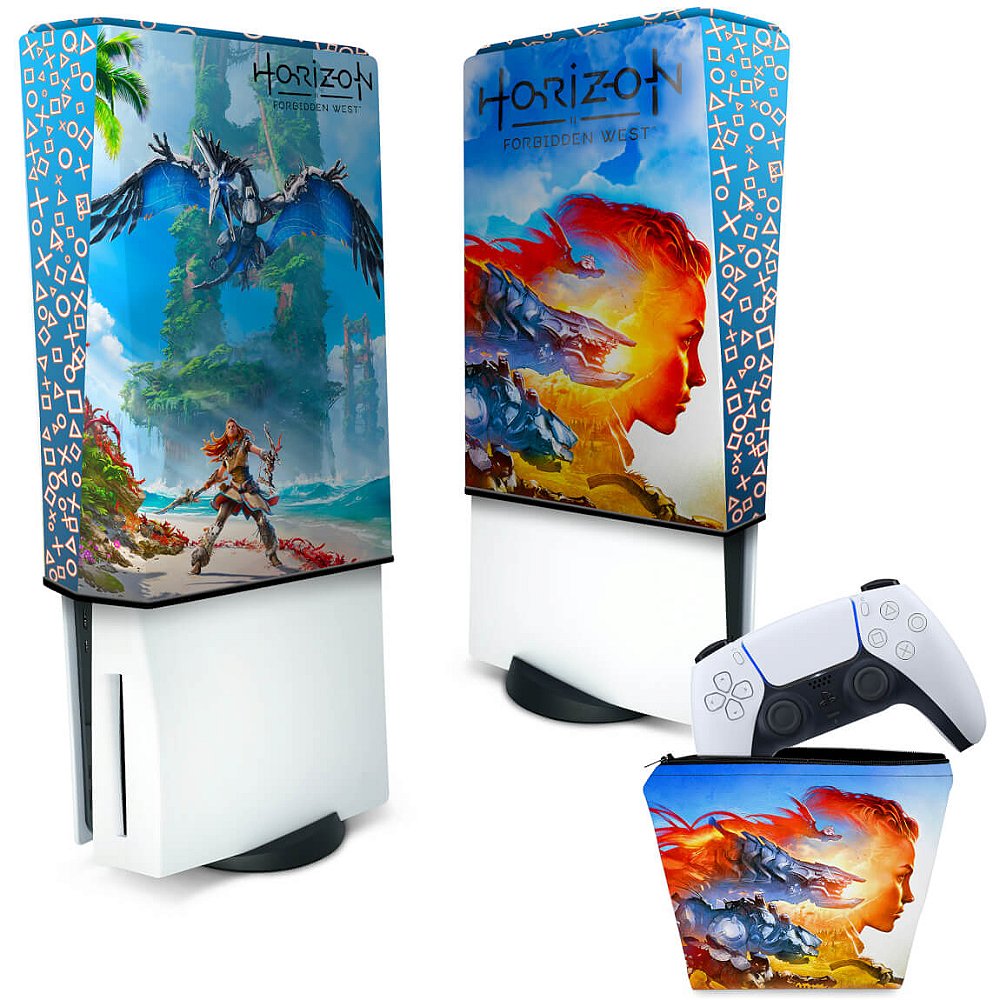 KIT Capa PS5 e Case Controle - Horizon Forbidden West - Pop Arte Skins