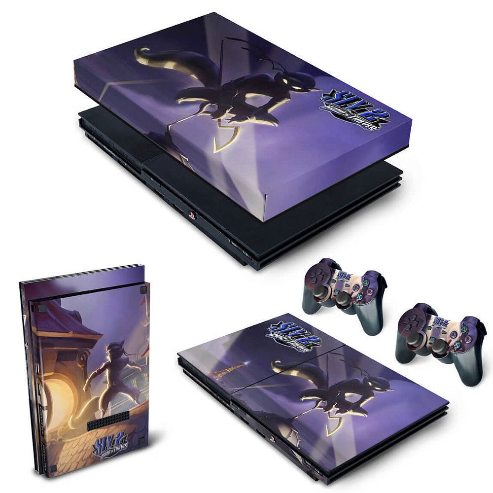 KIT PS2 Slim Skin e Capa Anti Poeira - Sly 2 - Pop Arte Skins
