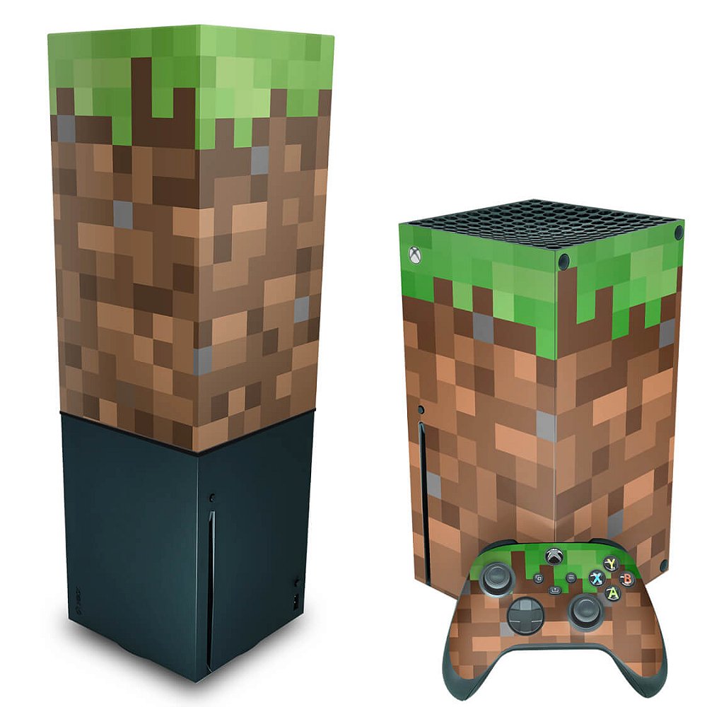 KIT Xbox Series X Skin e Capa Anti Poeira - Minecraft - Pop Arte Skins