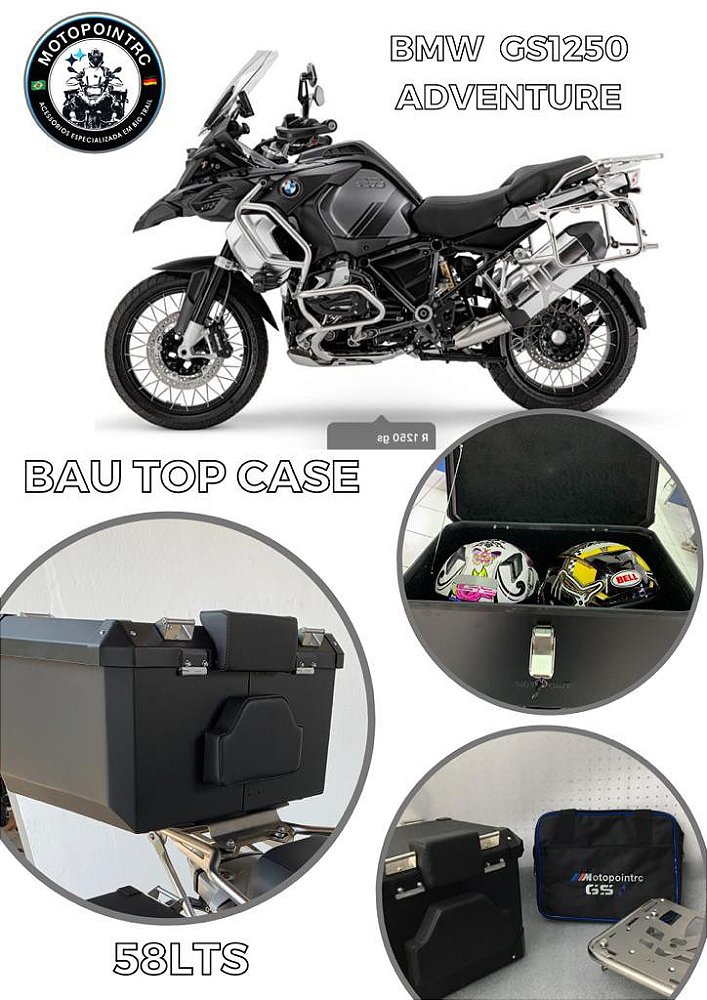 BAÚ 58L TOP CASE SUPERIOR TRASEIRO BMW R1250GS-LC ADVENTURE - MOTOPOINTRC
