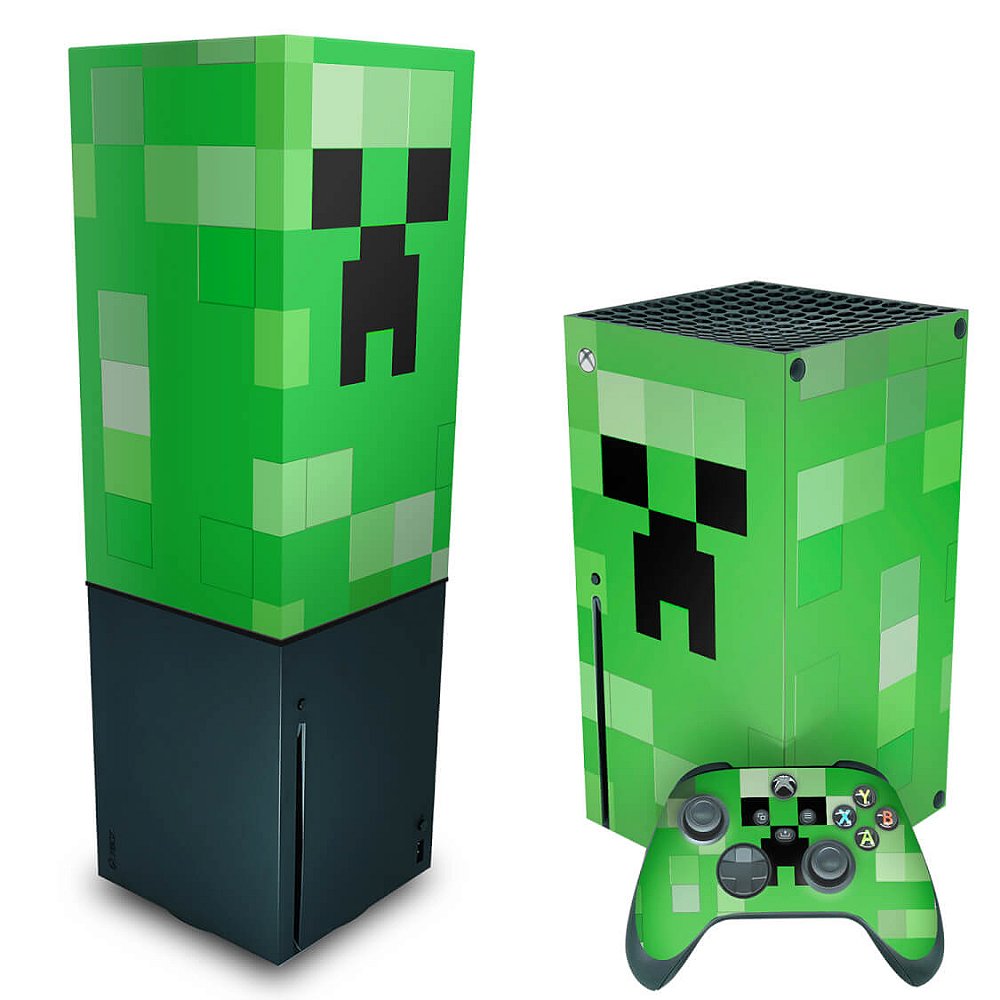 KIT Xbox Series X Skin e Capa Anti Poeira - Creeper Minecraft - Pop ...