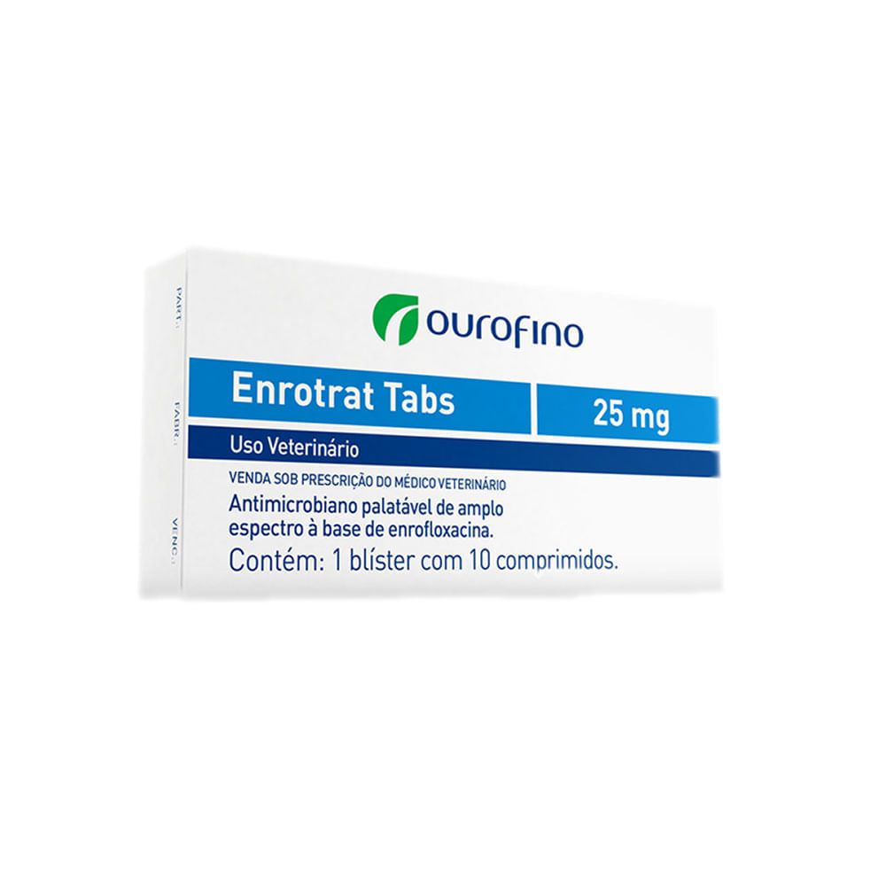 Enrotrat Tabs 25mg com 10 comprimidos Ourofino - Pet Entrega