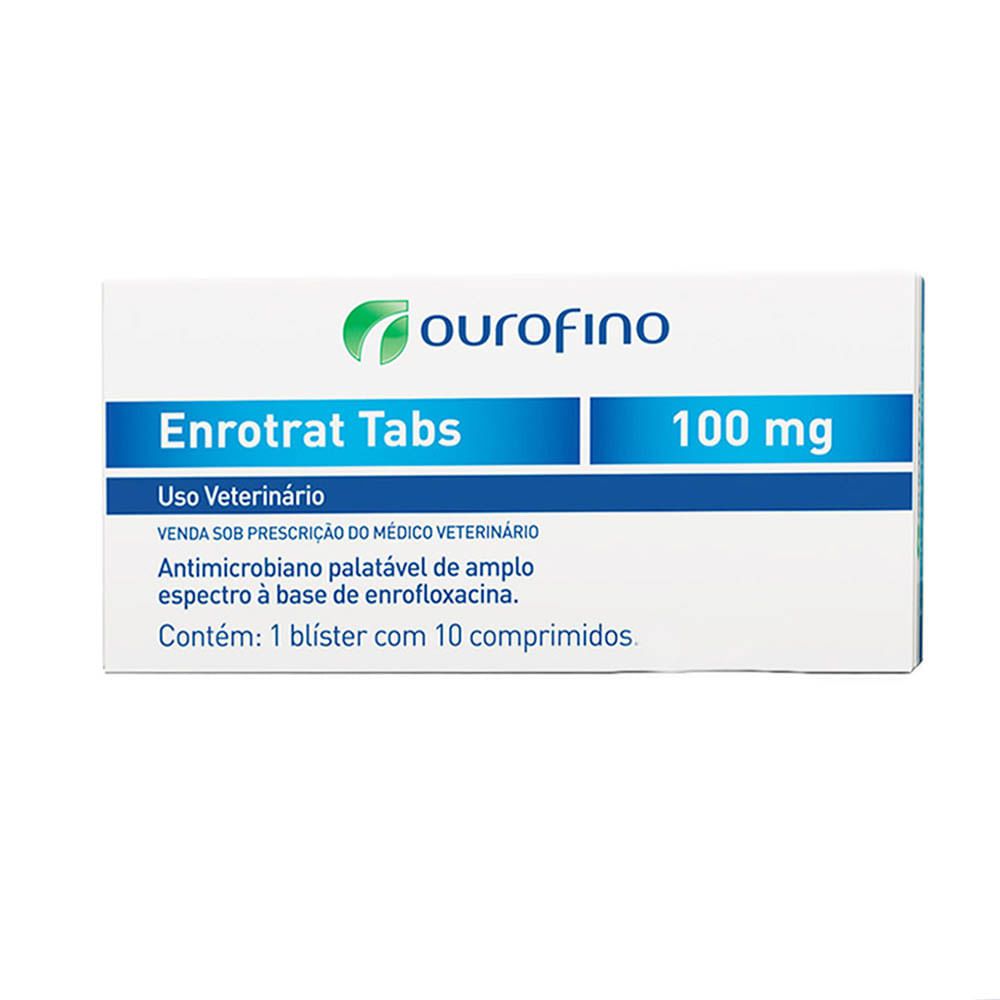 Enrotrat Tabs 100mg com 10 comprimidos Ourofino - Pet Entrega