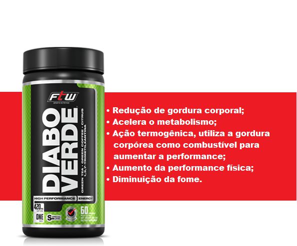 DIABO VERDE 60 CÁPSULAS - FTW SPORTS NUTRITION - C&B NUTRITION