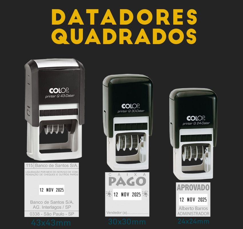 Datadores Quadrados Q30 Dater - Carimbos Campinas