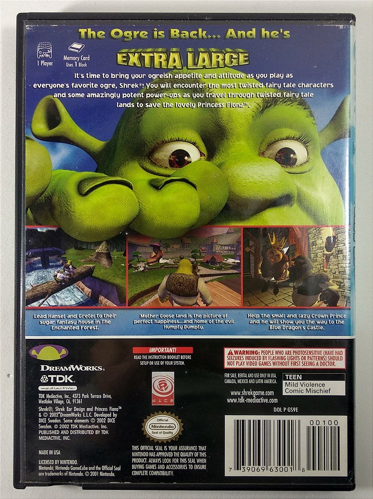 Shrek Extra Large Original - GC - Sebo dos Games - 9 anos! Games ...