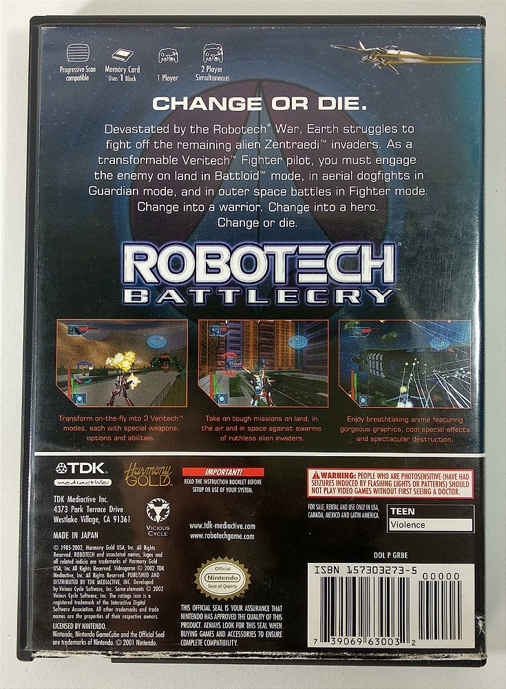 Robotech Battlecry Original - GC - Sebo dos Games - 8 anos! Games ...