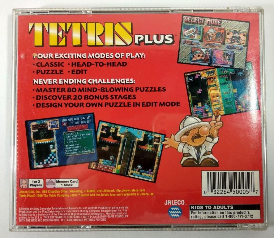 Tetris Plus Original - PS1 ONE - Sebo dos Games - 9 anos! Games Antigos ...