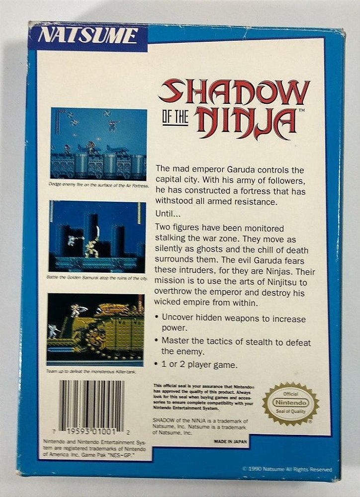 Shadow of the Ninja Original - NES - Sebo dos Games - 8 anos! Games ...