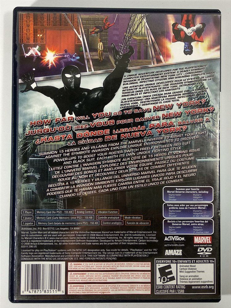 Spider-man Web of Shadows Original - PS2 - Sebo dos Games - 8 anos ...