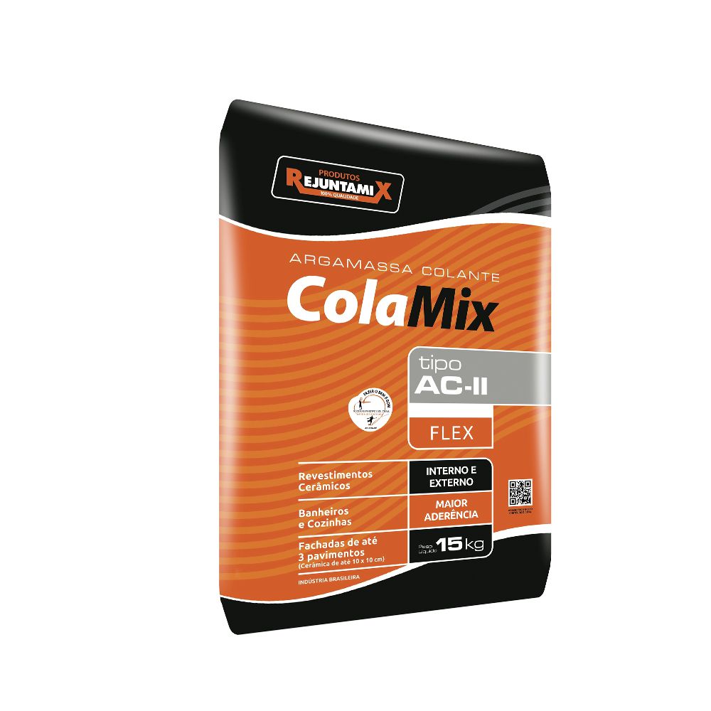 Argamassa Ac2 Colamix Cinza 15kg - Rejuntamix - Revestir Home Center