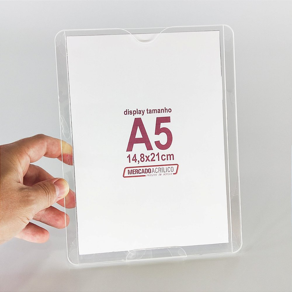 Display de parede A5 vertical - Mercado Acrílico - Loja de Produtos em ...