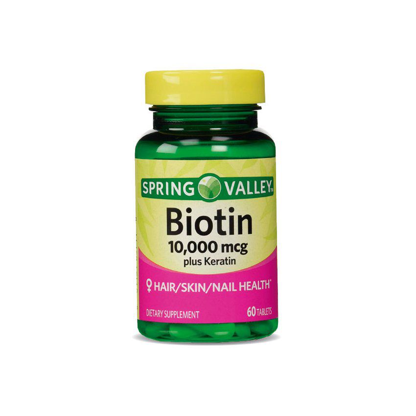 BIOTINA 10.000 MCG COM KERATINA PLUS 100 MG - 60 COMPRIMIDOS - 1 AO DIA DA SPRING VALLEY - AZUL ...