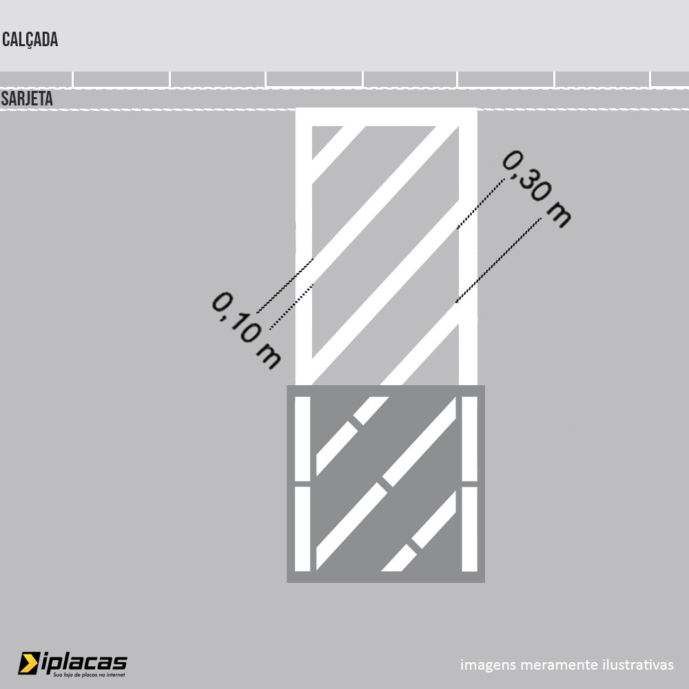 Gabarito Molde Para Pintura Vaga Estacionamento - Faixa Zebrada ...