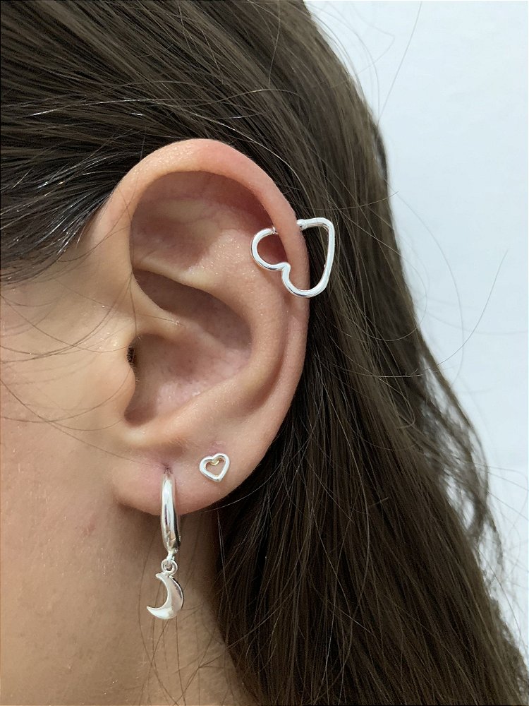 Piercing fake coração em Prata 925 - Ohanna Pratas Piercing fake coração em Prata 925 - Ohanna Pratas