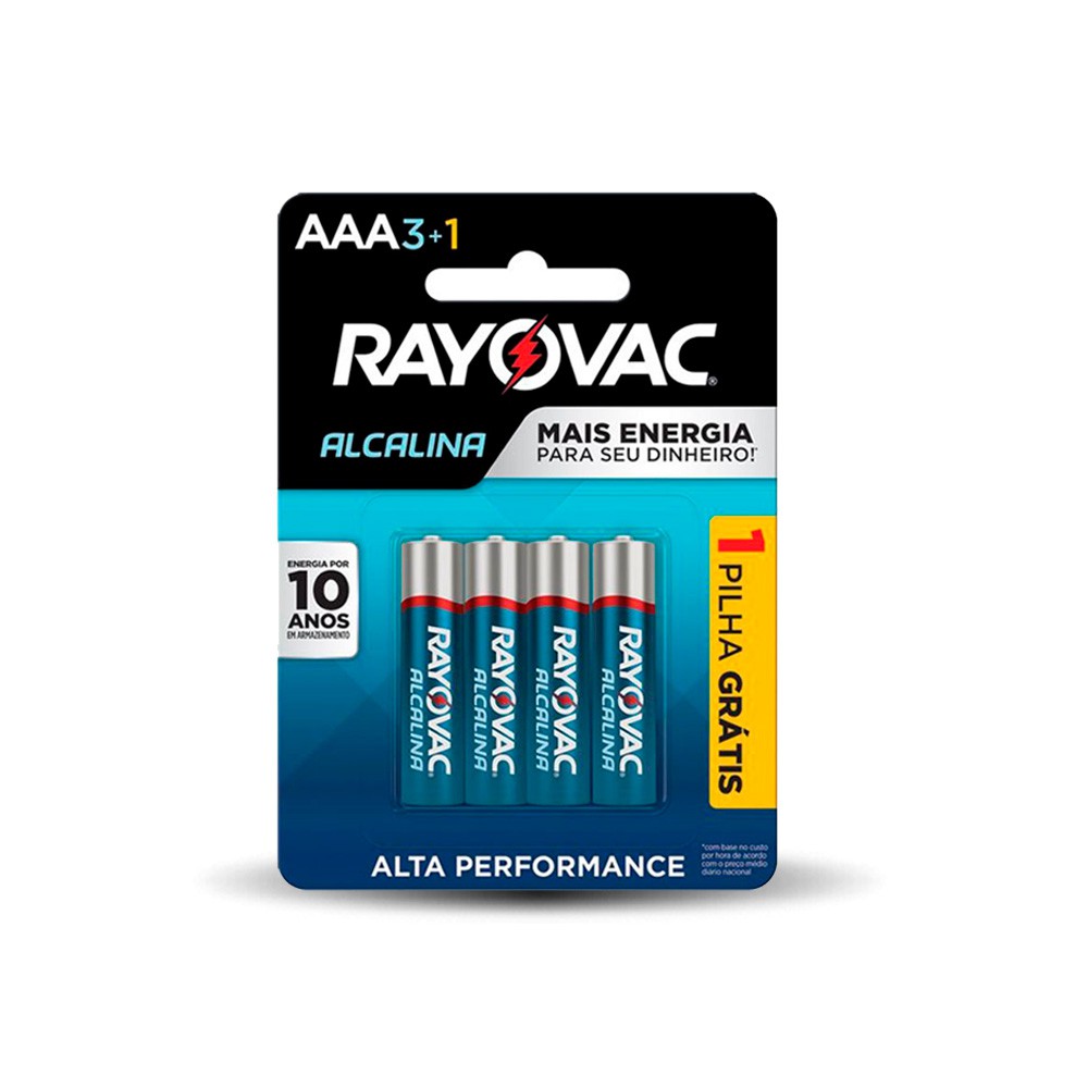 Pilha Alcalina Rayovac AAA4 L4P3 - Caixa com 12 cartelas contendo 4 pi ...