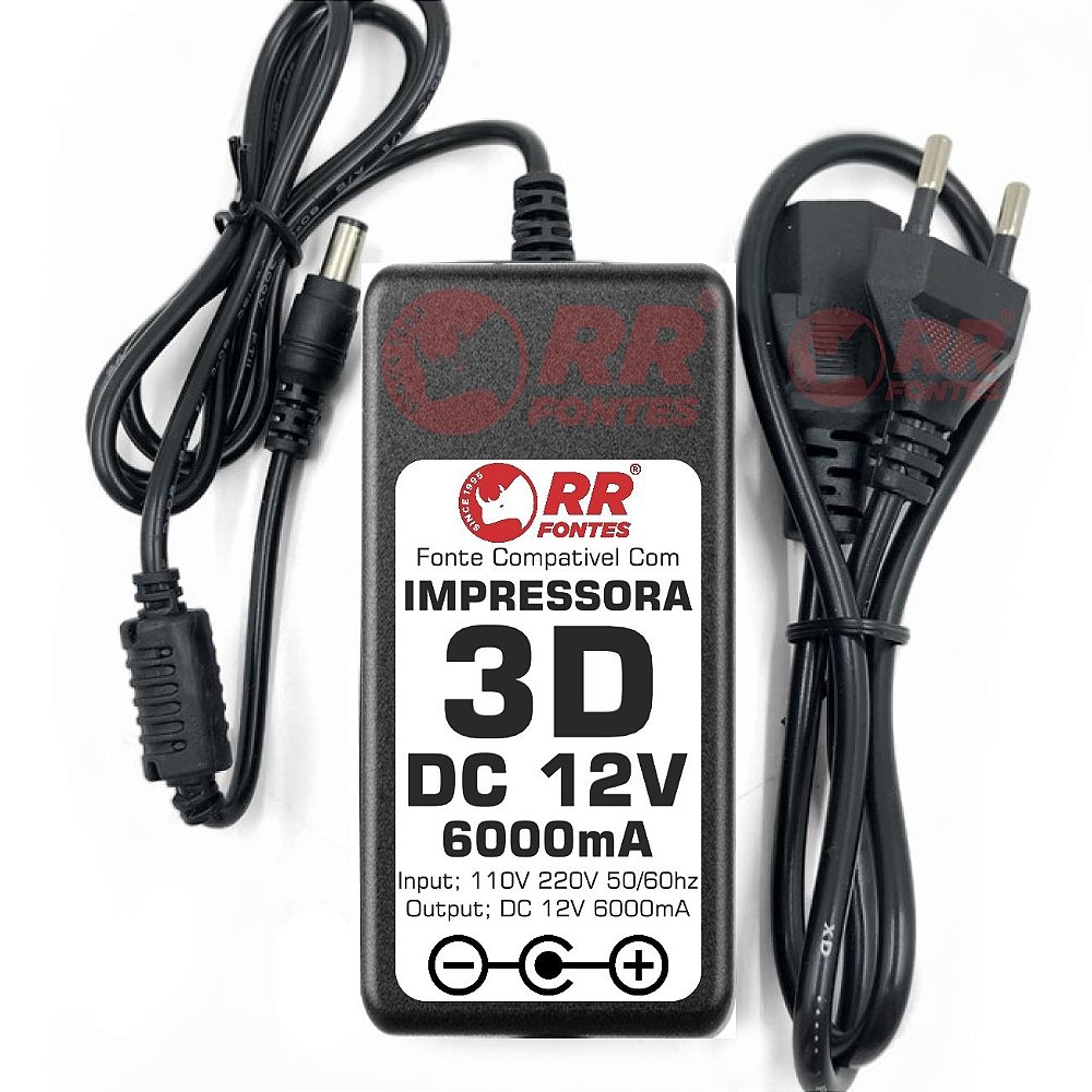 Fonte DC 12V 6A Para Impressora 3D - RR Fontes, tudo em fontes de ...