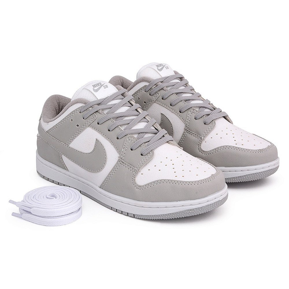Tênis SB Dunk Low – Grey Fog cinza / branco - M.Shoes Imports