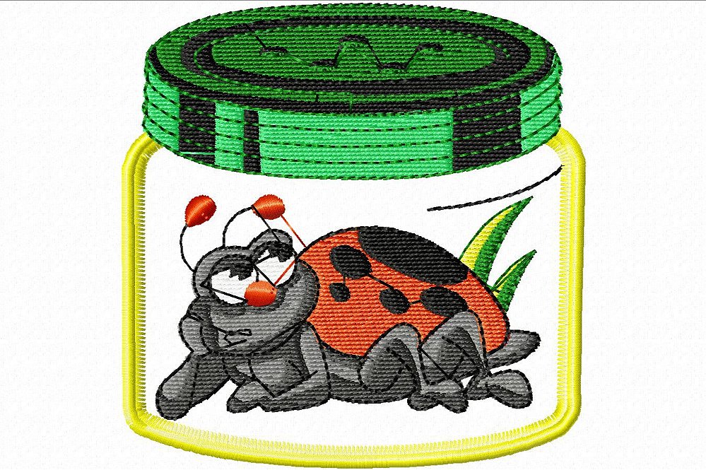 Matriz Bordado Insetos No Pote - Matriz Bordados Eletrônicos