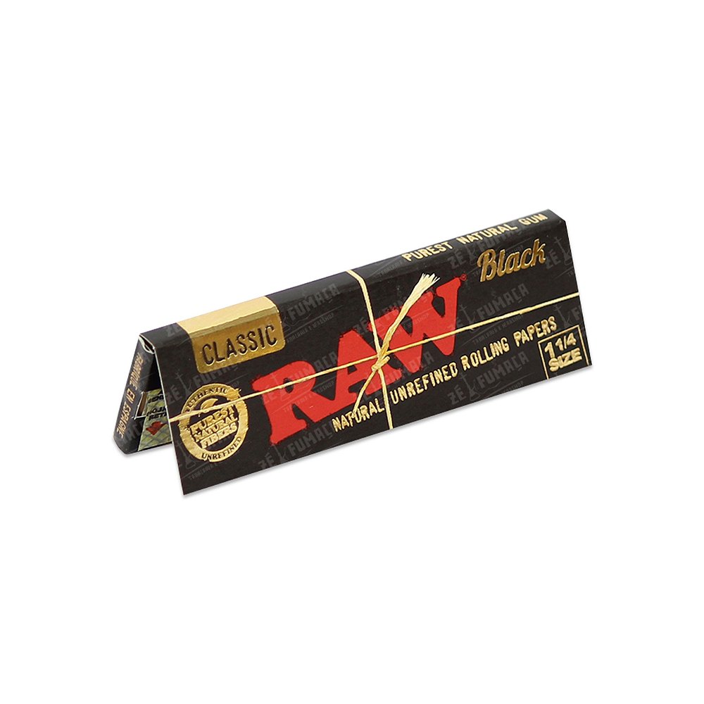 Seda Raw Black Classic 1 1/4 - Zé Fumaça - Tabacaria e Head Shop