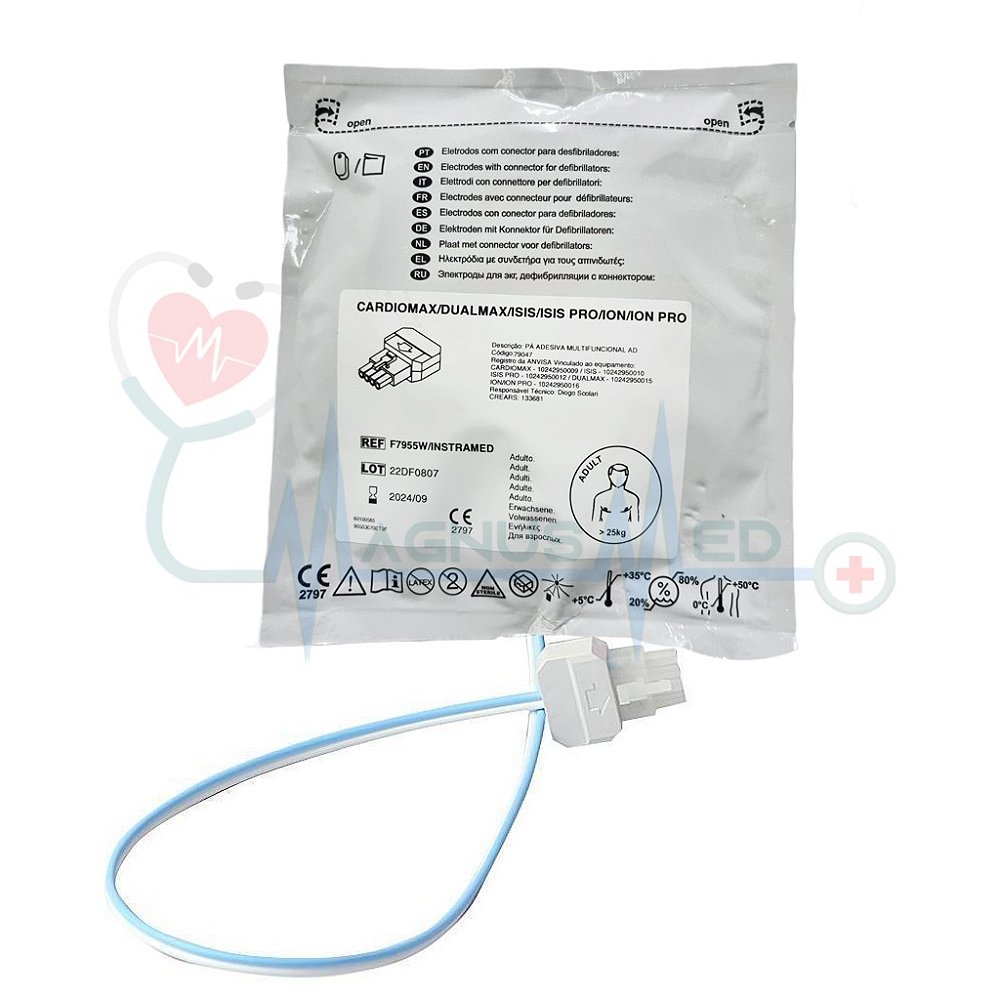 Eletrodo Adesivo ( Pa ) Adulto para Dea ( Isis - Cardiomax )- Instramed - Cirúrgica MagnusMed ...
