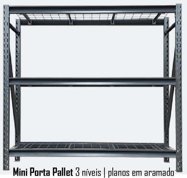 Mini Porta Pallet - Plano aramado - A Prateleira