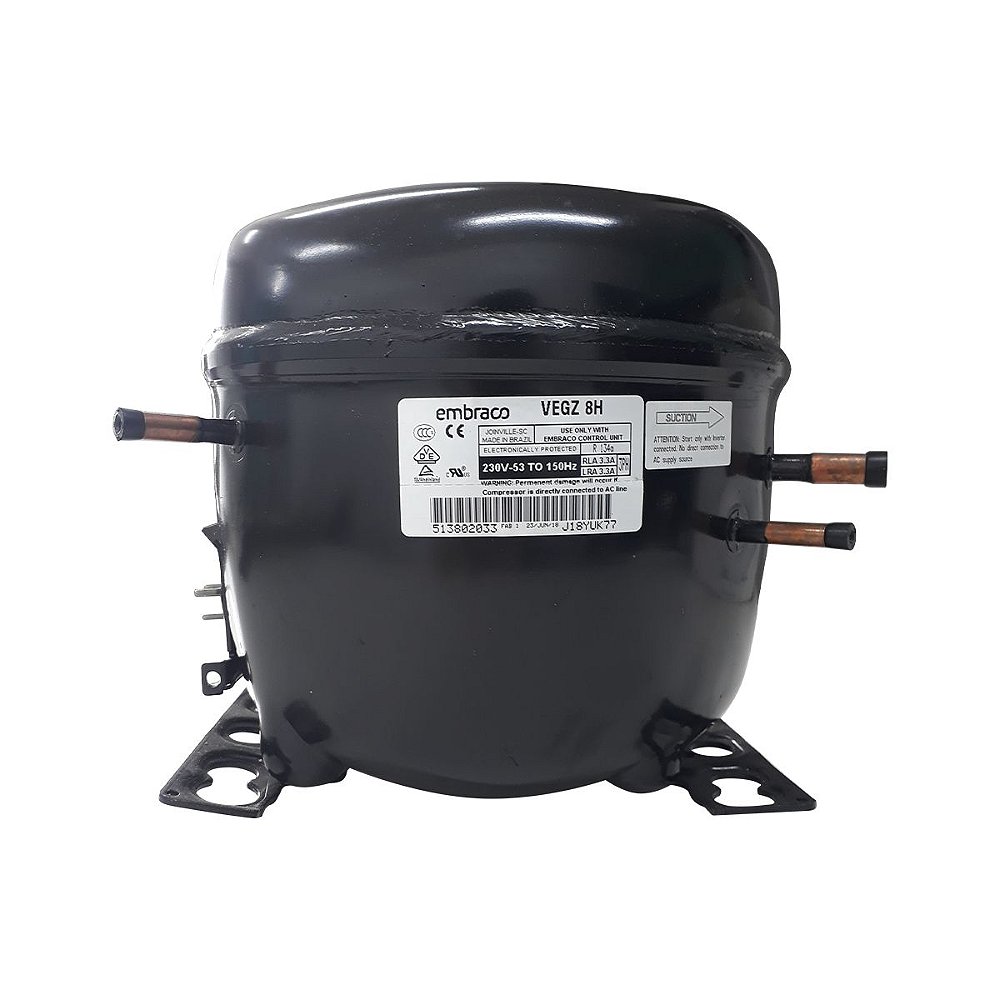 Compressor Embraco Invérter Bivolt 53 a 150Hz­ R-134a - VEGZ8H - Cibrel