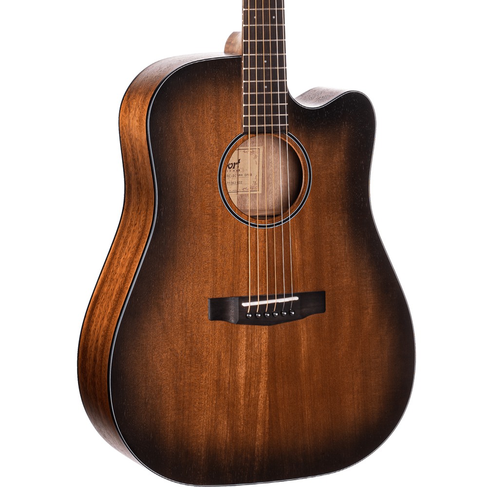 Violão Cort CORE-DC Mahogany Open Pore Black Burst Folk All Solid c ...
