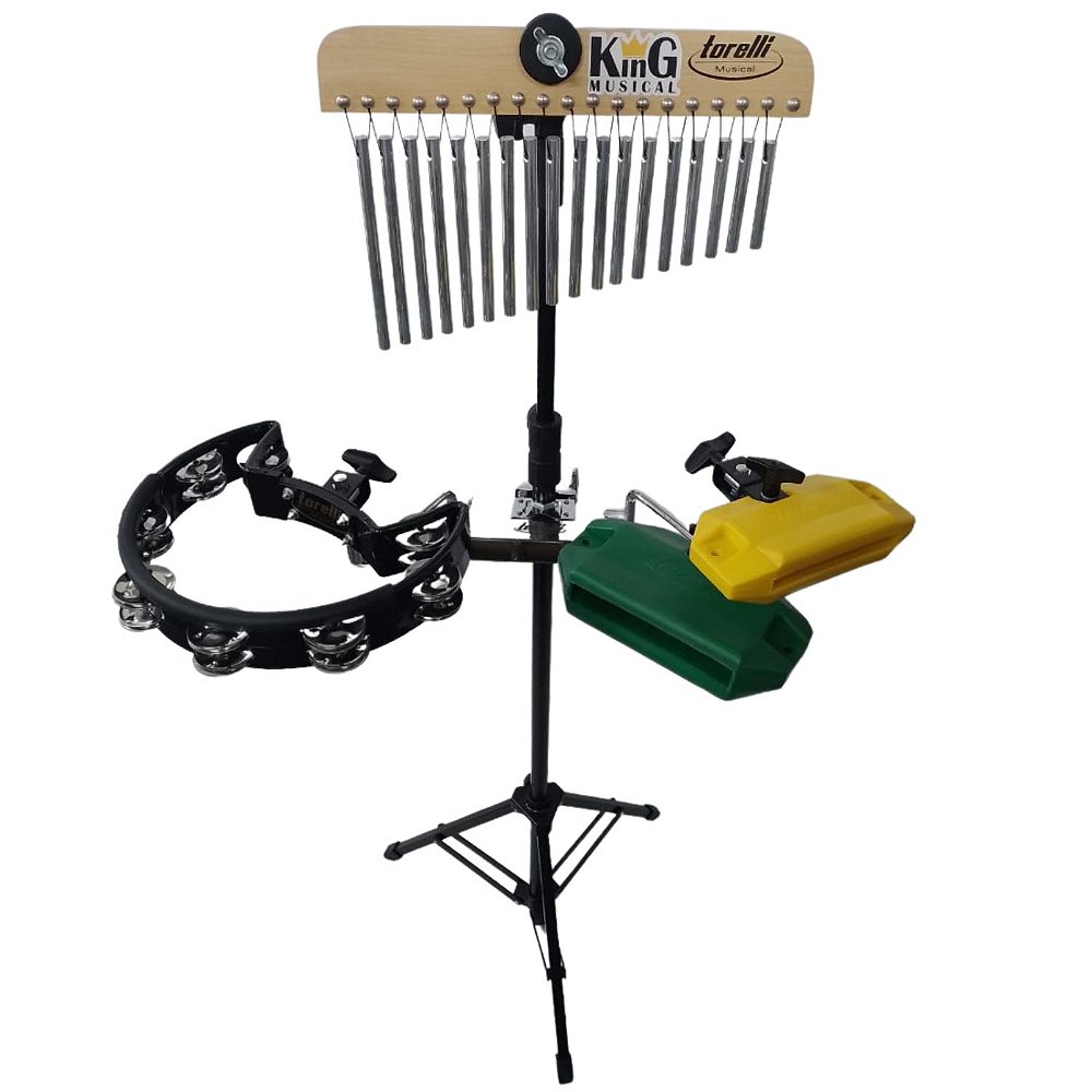Kit Percussão Pedestal Carrilhão Blocos Pandeirola Torelli - King ...