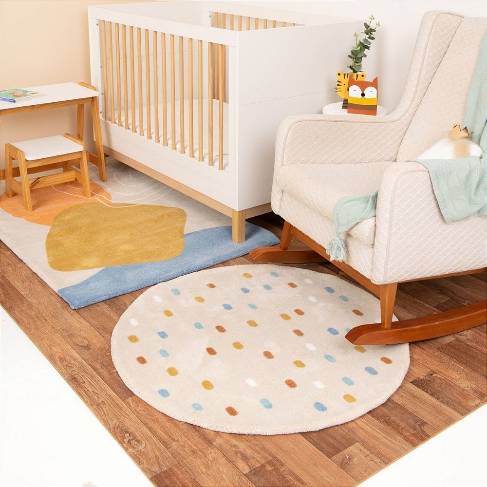 Tapete Infantil Redondo Gotinhas Boho - Cola e Decora - Decoração Infantil