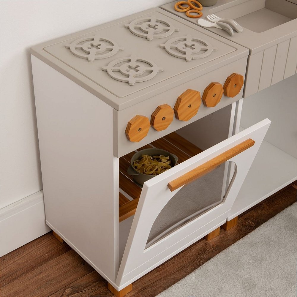 Mini Cozinha Infantil - Cinza - Cola e Decora - Decoração Infantil