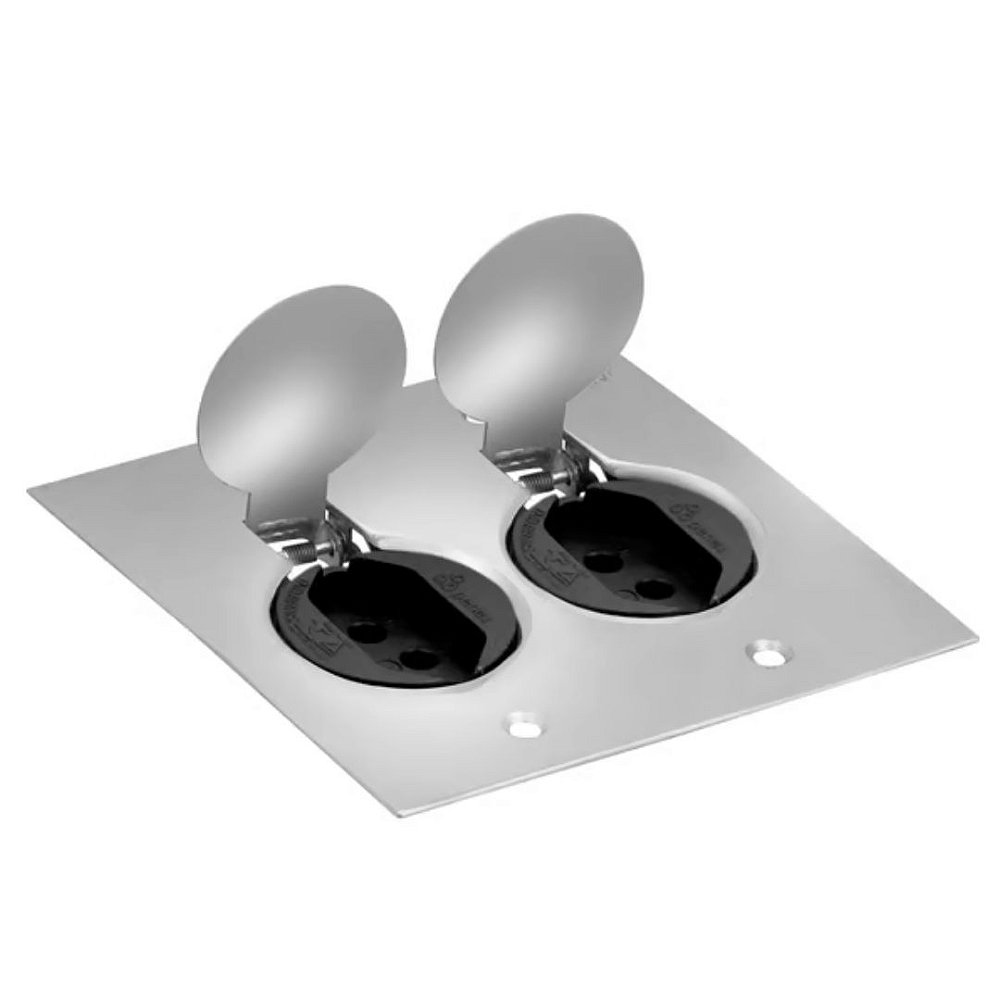 Tomada Para Piso 20A 110V Preta - Center Eletrica - Center Elétrica - Loja de Materiais Elétricos