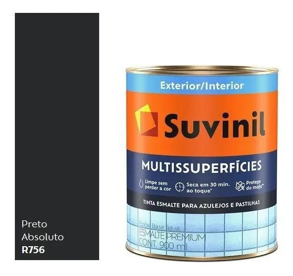 Tinta Epóxi Para Banheiro E Cozinha 800ml Preto Absoluto - Máxima Cor ...