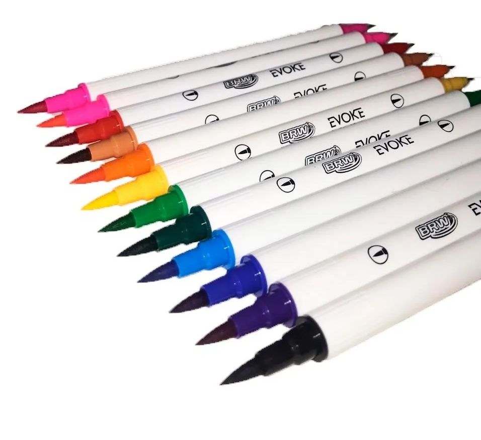 Caneta Brush Pen 24 Cores Duas Pontas para Lettering Brw - FUNPAPER ...