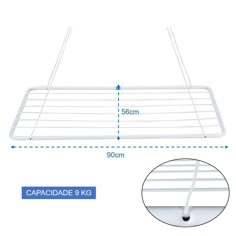 Kit 2 Varal De Teto 90x56cm Mor| Loja Armazém BR - armazembr.com.br