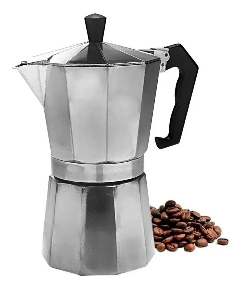 Cafeteira Italiana Expresso Em Aço Inox Faz 3 Xícaras Café - D' Presentes